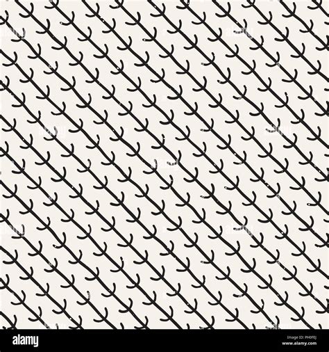 Hand Drawn Seamless Pattern Abstract Geometric Shapes Background In Black And White Vector