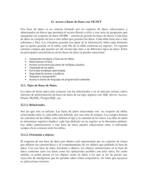 Pdf Bases De Datos Vbnet Dokumentips