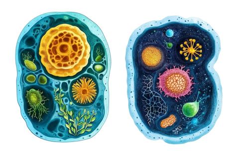 Detailed Illustration Of Two Different Cells Premium Ai Generated Image