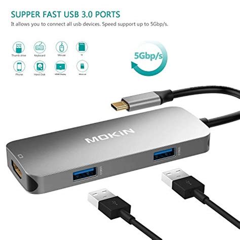 Usb C Adapter For Macbook Proair Mokin Usb C Hub Mac Dongle 7 In 1