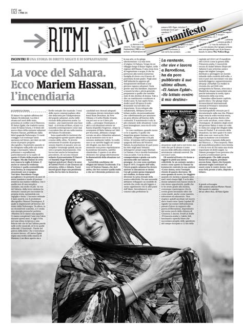 Poemario Por Un Sahara Libre Italia Mariem Hassan En Il Manifesto Sellos Discograficos