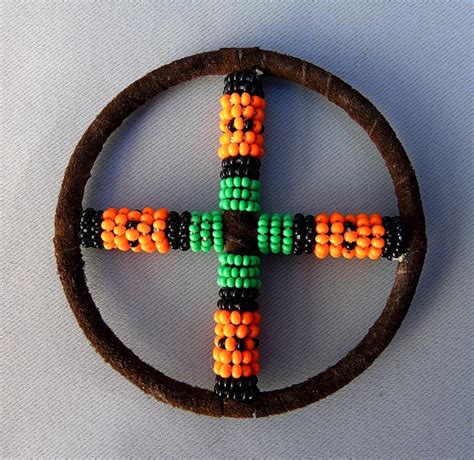 Medicine Wheel Beaded In Traditional Great Plains Indians Pattern In