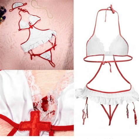 Costume Infermiera Sexy Vestito Travestimento Body Lingerie Erotica Hot