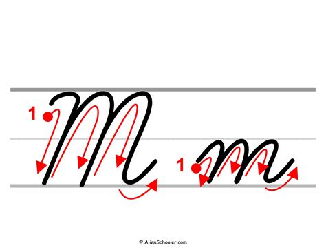 How To Write Cursive M Free Printable Tutorial With Arrows Pdf