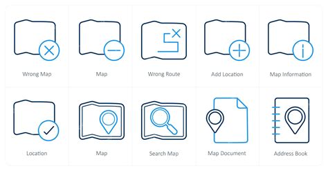 Premium Vector A Set Of 10 Navigation Icons As Wrong Map Map Wrong Route
