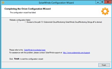 Configuration Wizard Failed Access To The Path Dll Is Denied In Orion