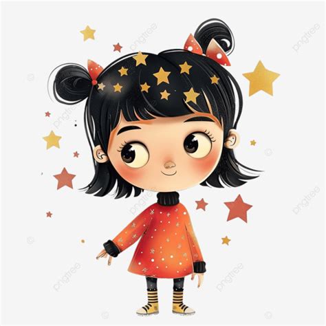 머리에 별이 달린 만화 캐릭터 만화 캐릭터 주황색 분홍색 Png 일러스트 및 이미지 에 대한 무료 다운로드 Pngtree