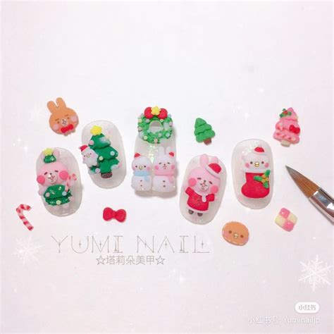 3D立体日系美甲圣诞树雪花姜饼人雪人硅胶软模具光疗滴胶雕花磨具 虎窝淘