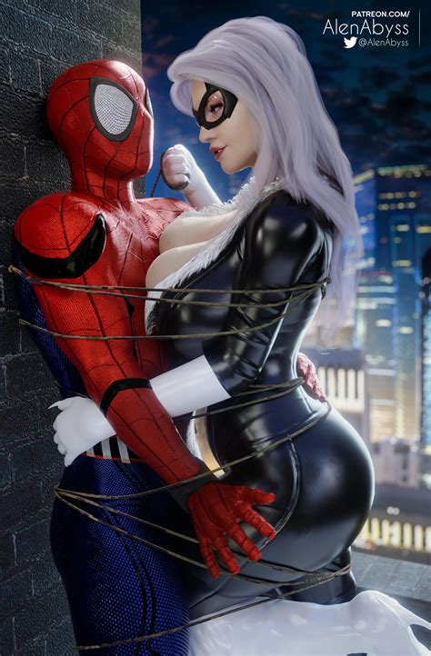 Black Cat Caught Spider Man Alenabyss Marvel Rrule34