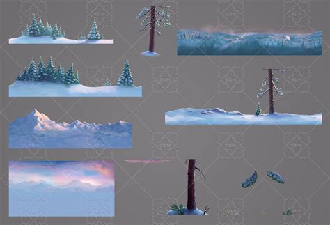 Parallax Winter Background Gamedev Market