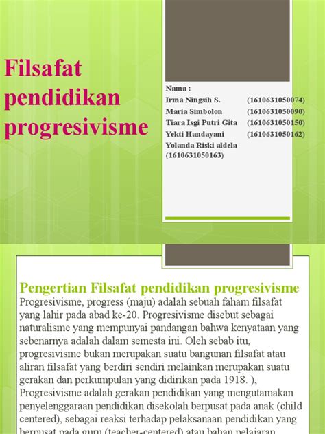 Ppt Filsafat Pendidikan Progresivisme Pdf