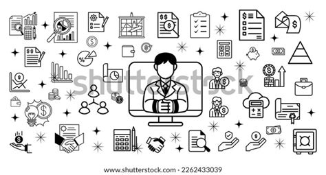 Vector Line Web Concept Financial Advisory Stock Vector Royalty Free 2262433039 Shutterstock