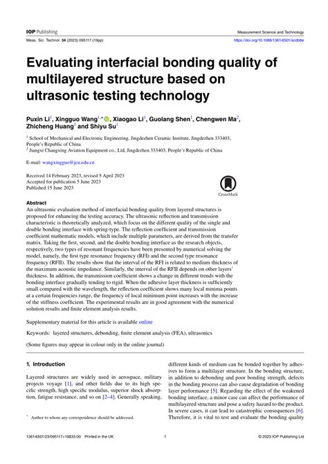 Evaluating Interfacial Bonding Quality Of Multilayered Structure Based