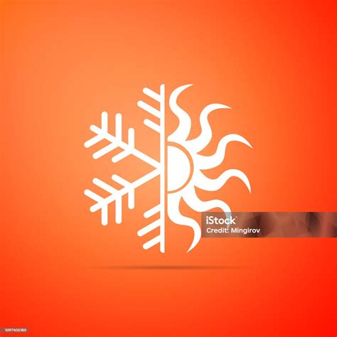 Symbole De Chaud Et Froid Icône Soleil Et Flocon De Neige Isolée Sur