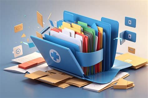 Premium Ai Image 3d File Transfer Of Document In Folder File Transfer Encrypted Form