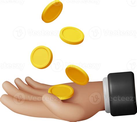 3d Hand Full Of Gold Coins 35711357 Png