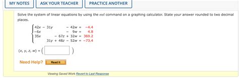Solved Solve The System Of Linear Equations By Using The Chegg
