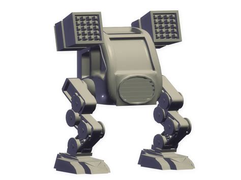 Stl File Small Minion Mech Mecha Dual Guns Missles Arms 🤏・model To