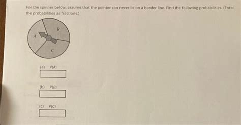 solved for the spinner below assume that the pointer can
