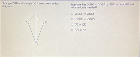 solved triangle def and triangle dgf are shown in the diagram to