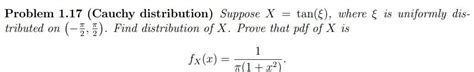 Solved Problem Cauchy Distribution Suppose X Tan Chegg