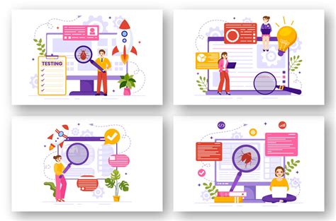 12 Software Testing Vector Illustration MasterBundles