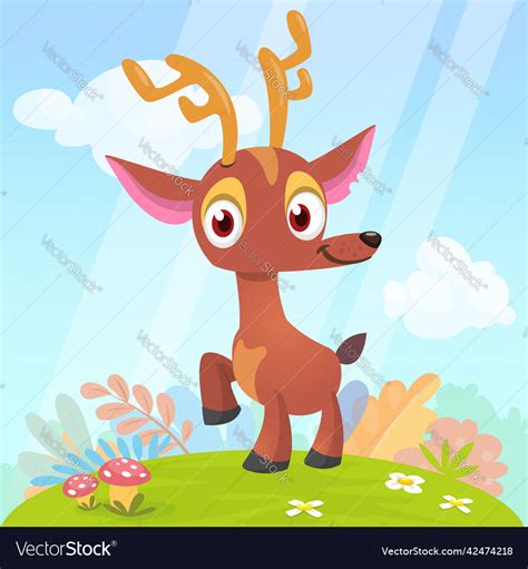 Cartoon Deer Character Isolated Royalty Free Vector Image