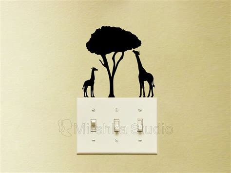 Giraffe Fabric Wall Sticker Safari Tree Wall Decor Mirshka Studio