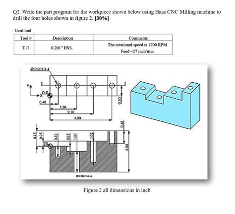 Solved Q Write The Part Program For The Workpiece Shown Below Using