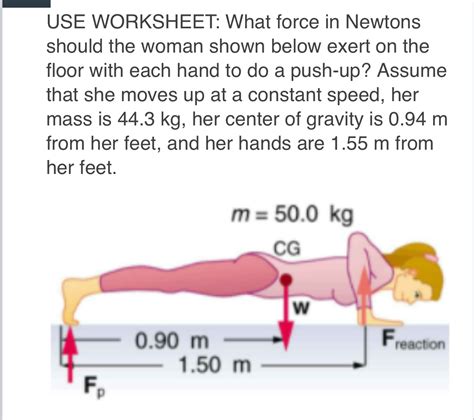 Solved USE WORKSHEET What Force In Newtons Should The Woman Chegg Com