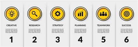 Workflow Infographic With Six Optional Outline Vector Image