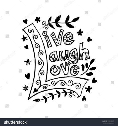 Live Laugh Love Hand Lettered Words Stock Vector Royalty Free