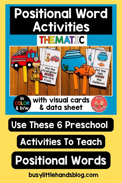Preschool Learning Activities For Positional Words Preschool Bible