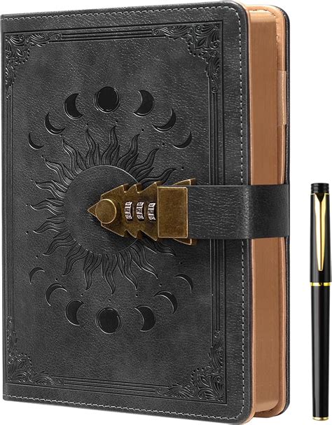 Zxhq Lock Diary With Pen A5 Ruled 240 Pages Pu Leather Journal With