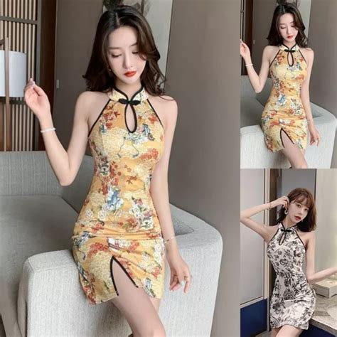 ROBE SANS MANCHES La Mode Avec Imprim R Tro Design Am Lior Cheongsam