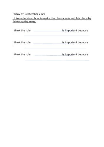 Class Rules Teaching Resources
