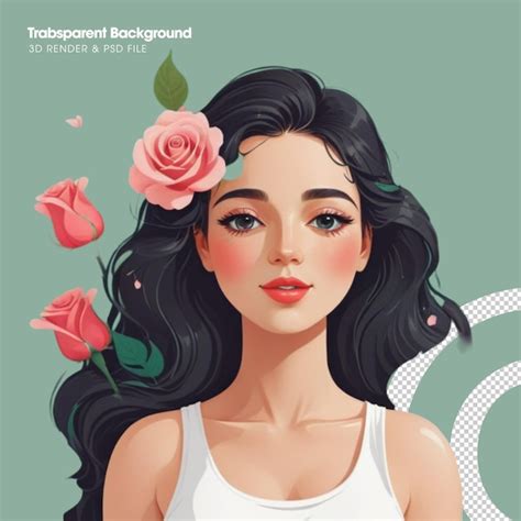 Premium Psd Psd Drawing Of A Girl Isolated Illustration