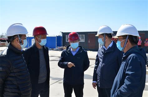 南水北调中线集团有限公司总经理曹洪波等到公司北拒马河项目调研北京韩建水利水电工程有限公司