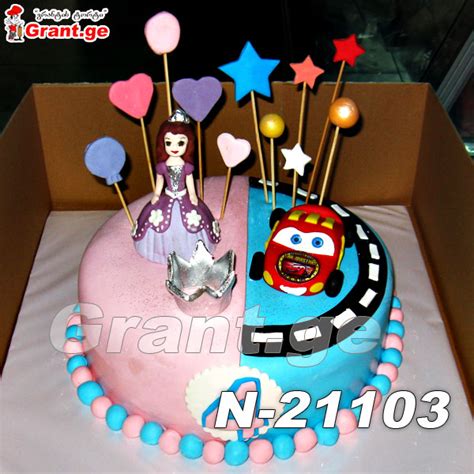 საბავშვო ტორტი ტყუპებისთვისშეკვეთით საკონდიტრო „grant Bakery“ ში ადგილზე მიტანით