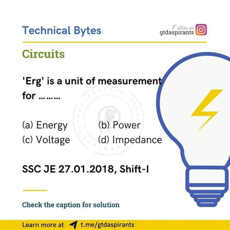 Correct Option A Energy Explanation Erg Is A Unit Of Measurement
