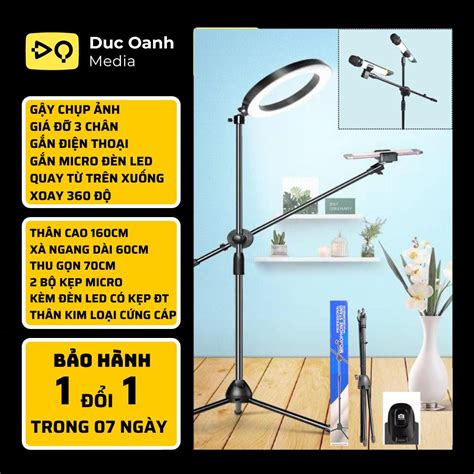 Gậy Chụp ảnh Giá đỡ điện Thoại 3 Chân Xoay 360 độ Tripod để Livetream