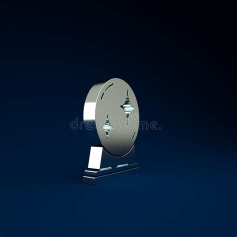 Silver Magic Ball Icon Isolated On Blue Background Crystal Ball