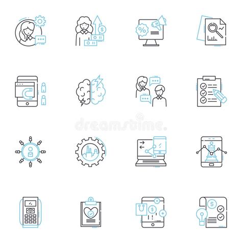 Advertising Campaign Linear Icons Set Branding Strategy Creativity Engagement Targeting