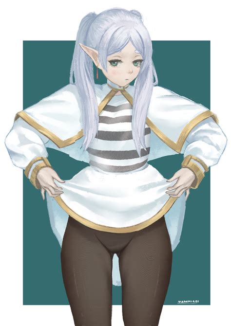 Sengnam Frieren Sousou No Frieren Absurdres Highres Girl Black Pantyhose Capelet