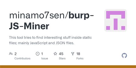 github minamo7sen burp js miner this tool tries to find interesting