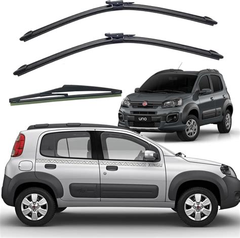 Kit 3 Palhetas Limpador Parabrisa Chuva Novo Uno 2009 á 2020 Novo Uno