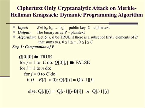 Ppt Merkle Hellman Knapsack Cryptosystem Powerpoint Presentation Free Download Id9178727