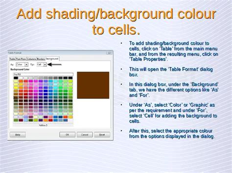Word Processing Table Formatting