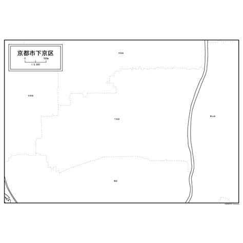 京都市下京区の白地図 白地図専門店