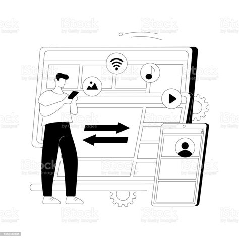 Wireless Device Connection Abstract Concept Vector Illustration Stock